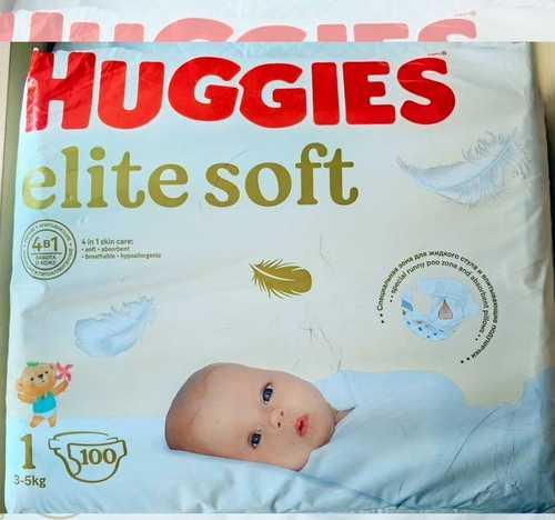 Подгузники Huggies Elite Soft 1 100шт