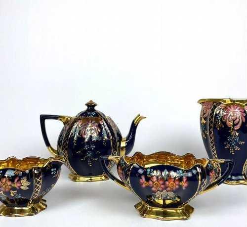 Антикварный набор для подачи чая, роспись, Англия