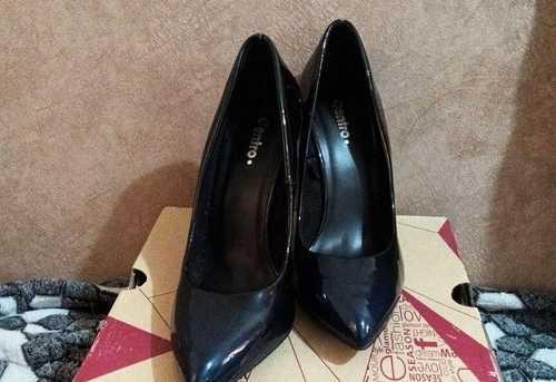 Туфли женские 39 размер черно-синие