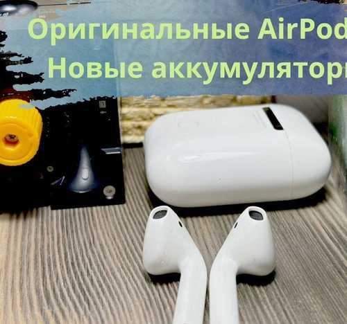 Airpods 1,2 оригиналы с новыми батареями