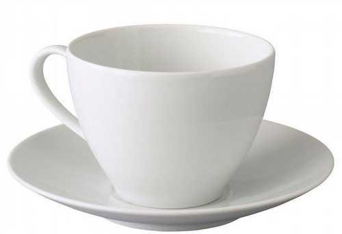 Икеа вэрдера Чашка чайная с блюдцем, белый новое