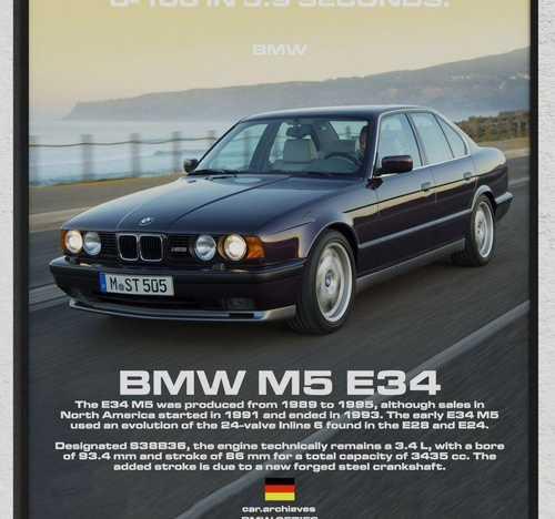 Постер с BMW M5 E34