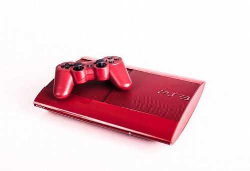 Игровая приставка ps3 super slim прошитая красная