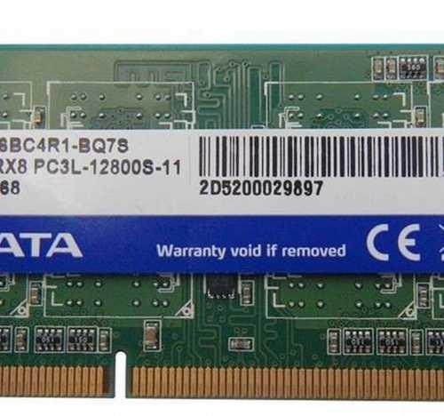 Оперативная память Adata 4 Гб DDR3 1600 sodimm