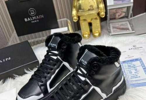 Кеды мужские Balmain маховые, кожа натуральная