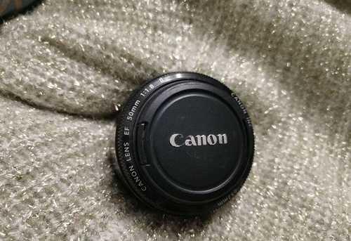 Объектив Canon EF 50mm 1/1.8, черный