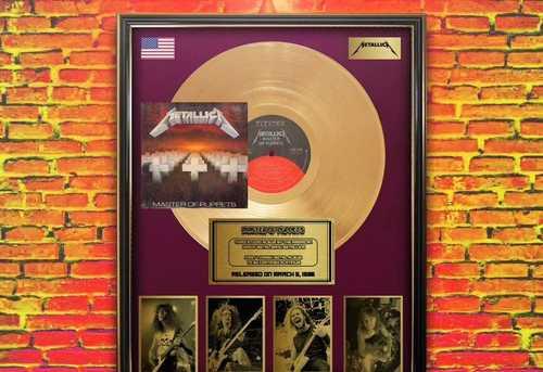 Metallica золотой винил в рамке подарок
