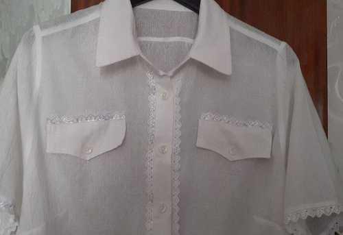 Рубашка белая хлопок 100% женская 54-58 размер