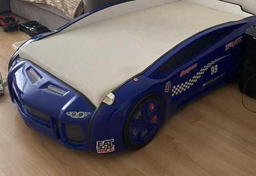 Детская кровать машина с матрасом