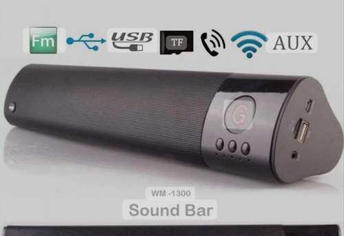 Колонка Bluetooth WM-1300 (TF+USB+FM) черная