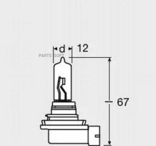 Лампа osram галогеновая H9 PGJ19-5 65W 64213