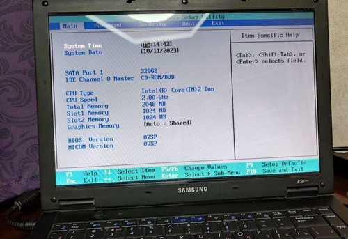 14.1" Samsung NP-R20Plus, 320 ГБ, Core 2 Duo T5250, RAM 2 ГБ, ATI Mobility Radeon X1250