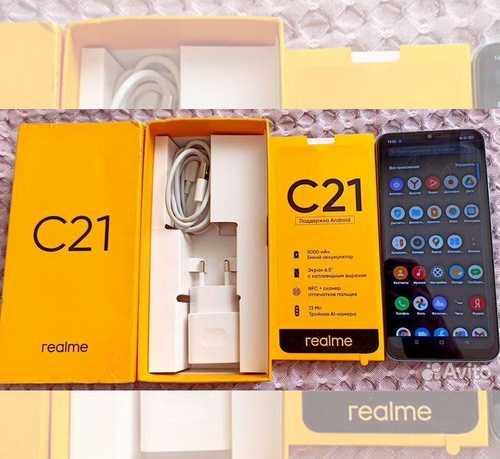 Realme C21 3/32gb в идеале комплект