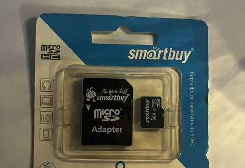 Карта памяти micro sdhc Smartbuy 8GB