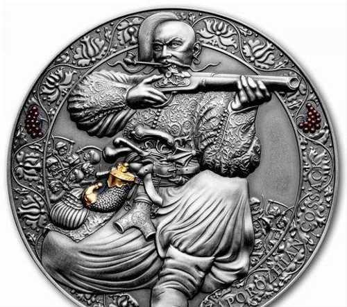 Серебряная монета Камеруна "Легендарные воины. Зап