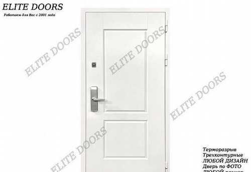 Белая металлическая дверь с зеркалом ED-366