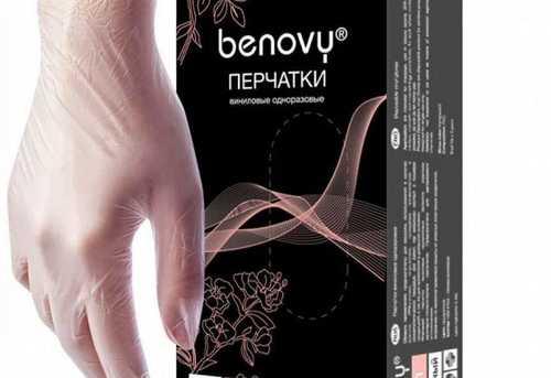 Перчатки виниловые прозрачные, Benovy XL 50 пар