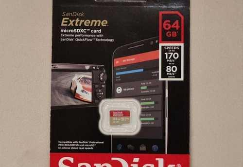 SanDisk Extreme 64 gb microSD Оригинал