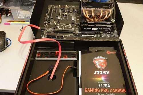 MSI Z170A gaming PRO carbon + проц, память и доп