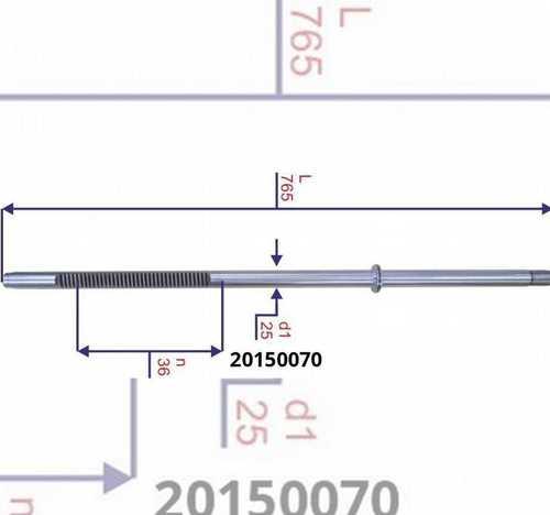 Шток рулевой рейки volvo S70 1998-2001, volvo V70 1998-2001, (L-765, d1-25, z-36) для производителя