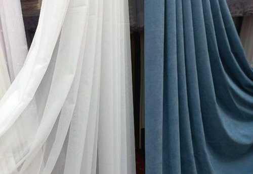 Тюль и шторы вуаль белая однотонная
