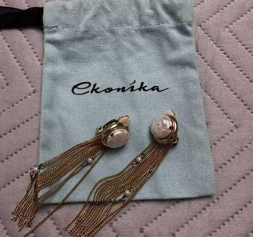 Серьги клипсы эконика