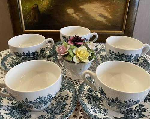 5 чайных пар от Enoch Wedgwood