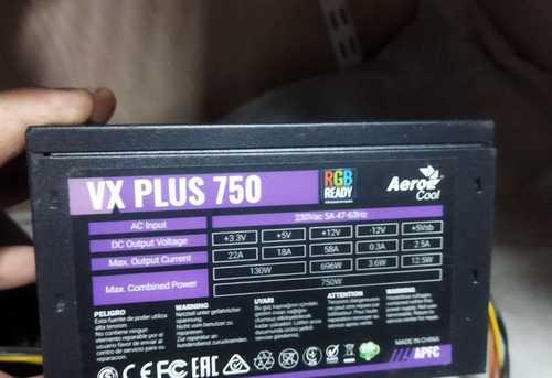 Блок питания aerocool vx plus 750w