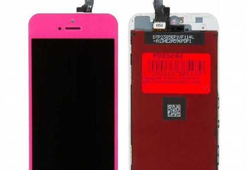 Переднее стекло (тачскрин) для iPhone 5s розовый с