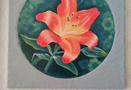 Картина маслом лилия