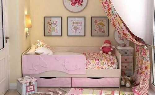 Кровать Алиса 1.6 розовая