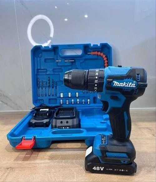 Ударный бесщеточный шуруповерт makita 48v с битами