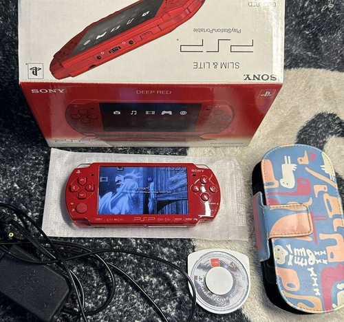 Sony PSP 2006 deep RED с коробкой 4GB