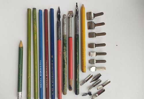 Ручки перьевые, карандаши