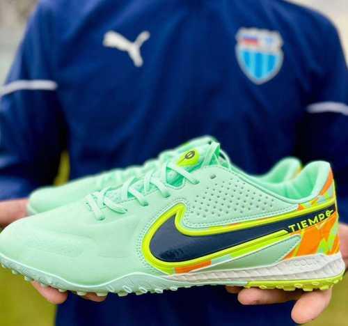 Сороконожки Nike Tiempo Legend 9 Light Green&Orange