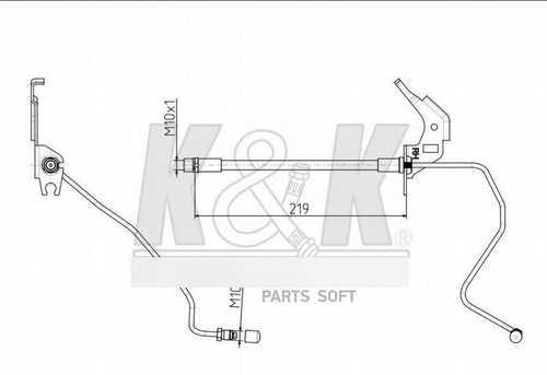 K&K FT0732 Шланг тормозной задн правый Opel Astra