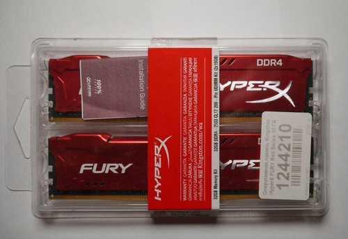 32Гб. DDR4 2933MHz Kingston HyperX fury Red