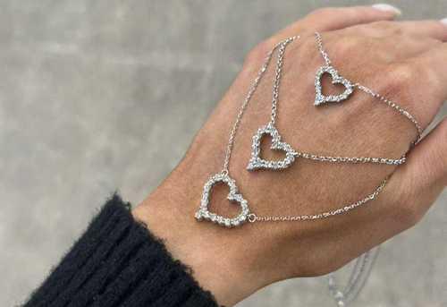 Tiffany подвеска колье сердце с бриллиантами
