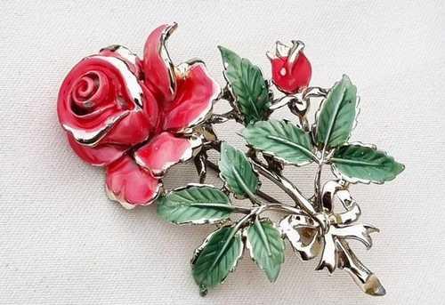 Винтажная брошь «Роза», Exquisite, Англия