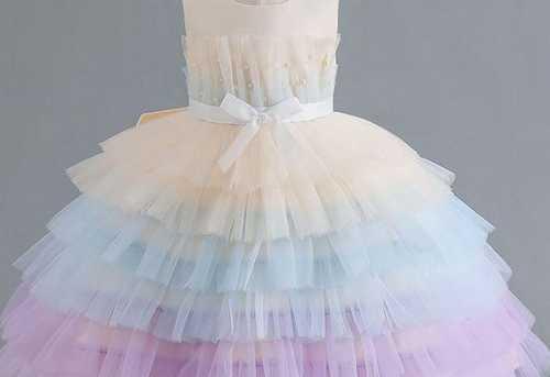Новое 104-128см Платье для девочки выпускной миди