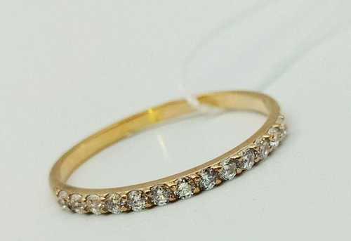 Золотое кольцо с фианитами 19 размер