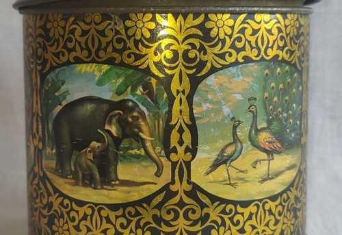 Банка жестяная от индийского чая Животные 1970-е