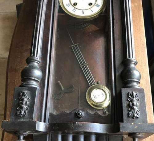 Старинные настенные антикварные часы с боем GB
