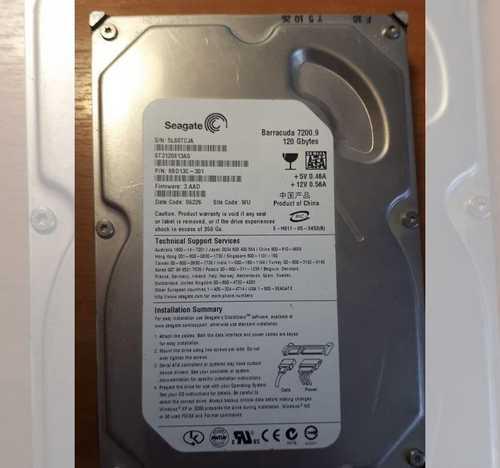 Жесткий диск Б/У seagate barracuda 7200.9 120GB