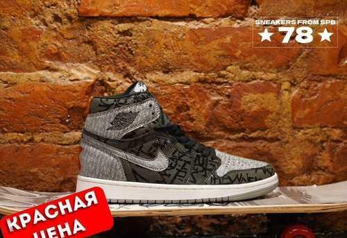 Кроссовки зимние Nike Jordan 1 High OG новые серые