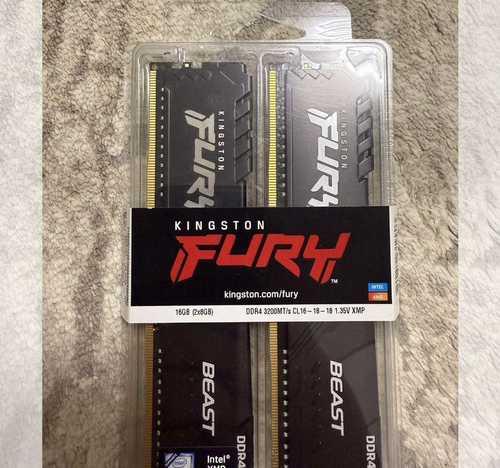 Новая Kingston Fury 16gb 3200mhz cl16