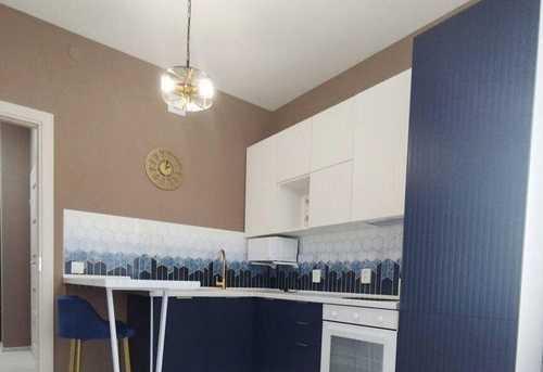 Кухня угловая синяя
