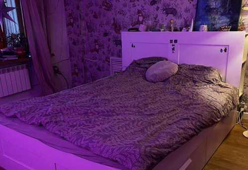 Кровать двухспальная 160 200 IKEA бримнэс