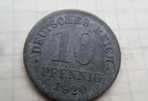 Германия 10 пфеннигов 1920