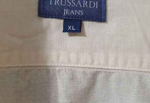 Trussardi,лен,мужская рубашка,р XL